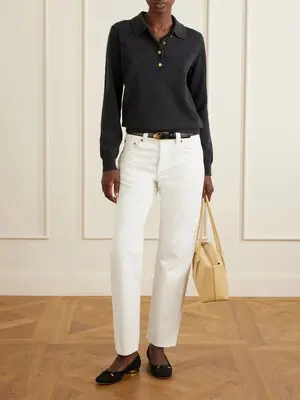 TOD'S Suede Ballerina Flats With Gold Tone Embellishments