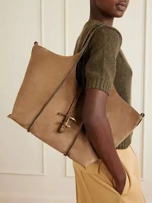TOD'S T Timeless Suede Shoulder Bag