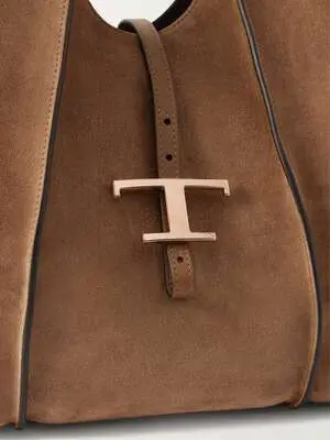 TOD'S T Timeless Suede Shoulder Bag