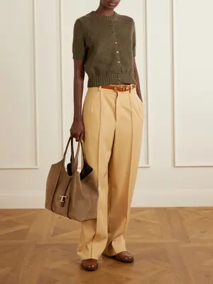 TOD'S T Timeless Suede Shoulder Bag - Neutrals