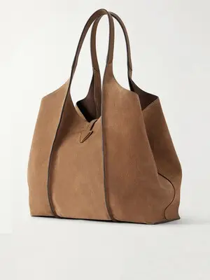 TOD'S T Timeless Suede Shoulder Bag - Neutrals