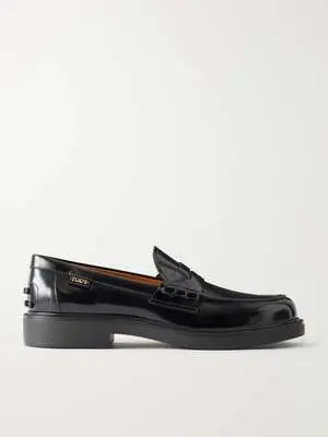 TOD'S Logo-detailed Patent-leather Loafers - Black