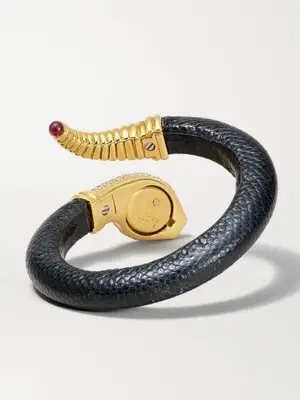 STEPHANIE WINDSOR Chopard Vintage 1990s Snake 18-karat Ruby And Diamond Watch