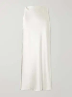 THE PARK Max Silk-satin Maxi Skirt - Gray