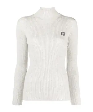 Maison Kitsuné Mock-neck Sweater - Light Gray