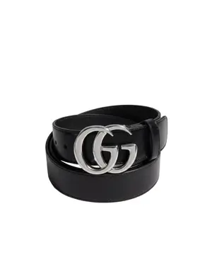 Gucci Marmont Belt With Double G Buckle - Black