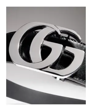 Gucci Marmont Belt With Double G Buckle - Black