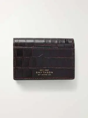 Smythson Mara Croc-effect Leather Wallet