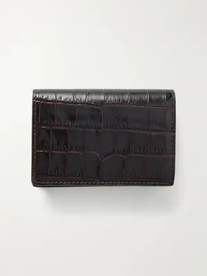 Smythson Mara Croc-effect Leather Wallet - Brown