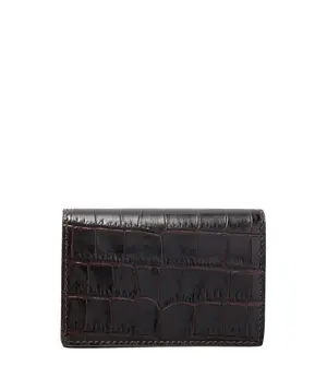 Smythson Mara Croc-effect Leather Wallet - Brown