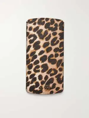 Smythson Panama Leopard-print Leather Glasses Case - Leopard Print