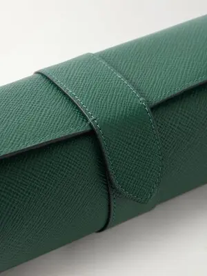 Smythson Panama Leather Watch Case - Green
