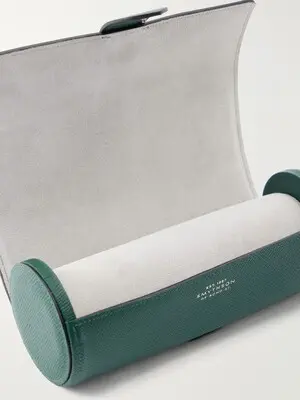 Smythson Panama Leather Watch Case - Green