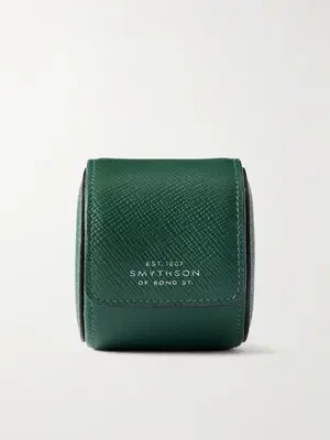 Smythson Panama Leather Single Watch Case - Green