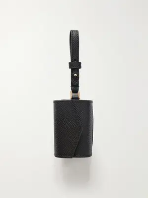 Smythson Panama Leather Pet Waste Bag Holder - Black