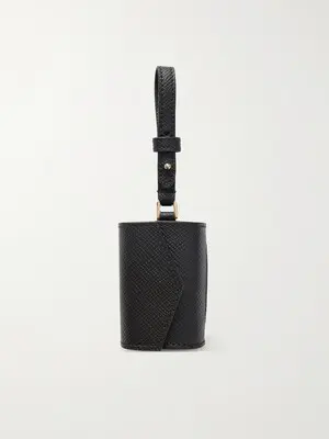 Smythson Panama Leather Pet Waste Bag Holder - Black