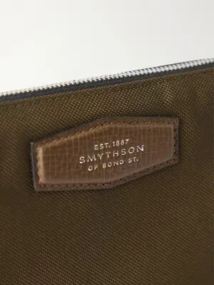 Smythson Norton Canvas Pouch - Green