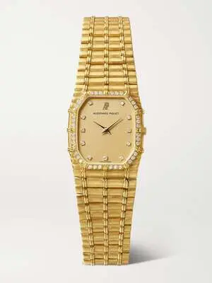 STEPHANIE WINDSOR Audemars Piguet Vintage 1980s Bamboo Quartz-movement 18-karat Diamond Watch - Gold