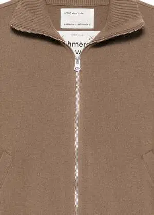 Extreme Cashmere High-neck Zip-up Cardigan - Brown