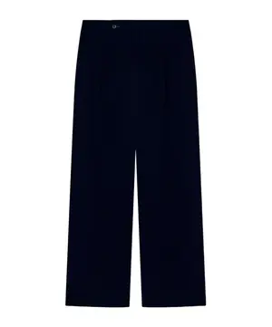 Giorgio Armani Oversized Trousers In Smooth Stretch Velvet - Black