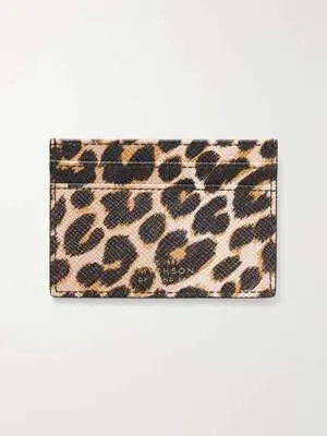 Smythson Panama Leopard-printed Leather Cardholder - Leopard Print