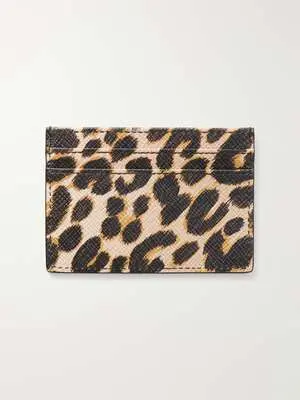 Smythson Panama Leopard-printed Leather Cardholder