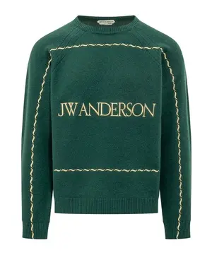 J.W.ANDERSON J.w. Anderson Knitted Logo Jumper - Pine Color