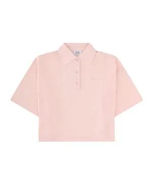 Maison Kitsuné Baby Fox Cropped Polo Shirt - Pink