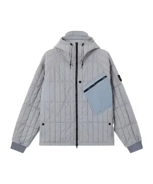 Stone Island Quilted Hooded Jacket With Anti-drop Finish