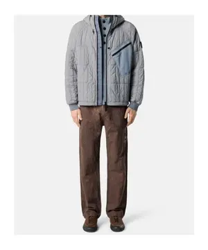 Stone Island Quilted Hooded Jacket With Anti-drop Finish