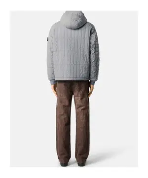 Stone Island Quilted Hooded Jacket With Anti-drop Finish