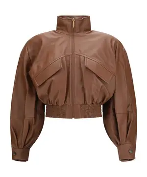 Zimmermann Long-sleeve Leather Jacket - Brown