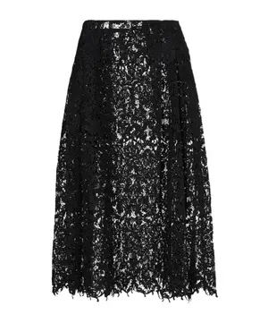Fendi Macrame Lace Midi Skirt - Black