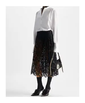 Fendi Macrame Lace Midi Skirt