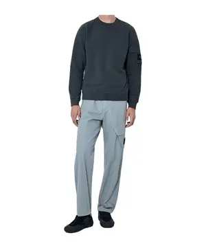 Stone Island Crewneck Sweatshirt With Sleeve Pocket - Grey