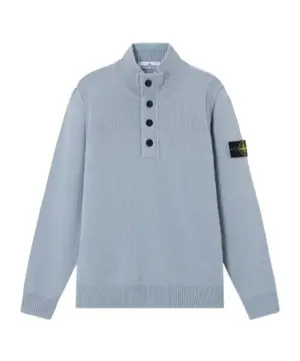Stone Island Regular-fit Half-zip Jumper With Button Placket