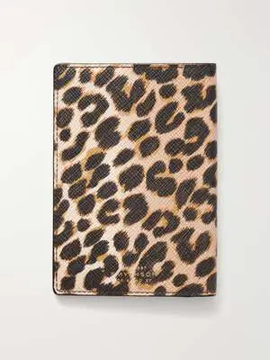 Smythson Panama Leopard-print Leather Passport Holder