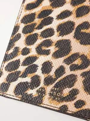 Smythson Panama Leopard-print Leather Passport Holder