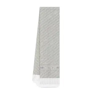 Dior Oblique Natte Scarf - Gray