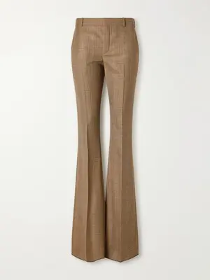 Saint Laurent Prince Of Wales Virgin Wool Flared Pants