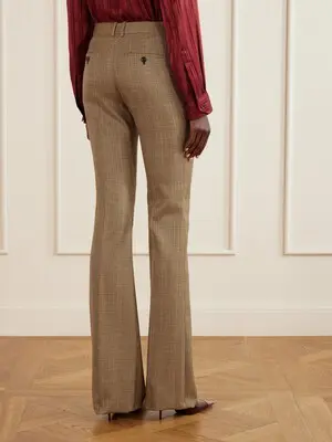 Saint Laurent Prince Of Wales Virgin Wool Flared Pants
