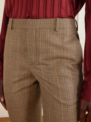 Saint Laurent Prince Of Wales Virgin Wool Flared Pants