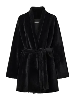 Nour Hammour Shearling Coat - Black
