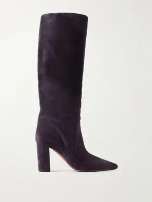Paris Texas Anja 85 Suede Knee High Boots - Purple