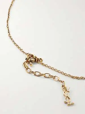 Saint Laurent Charm Pendant -tone Necklace
