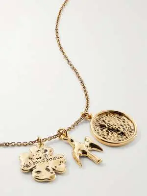 Saint Laurent Charm Pendant -tone Necklace