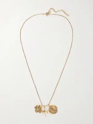 Saint Laurent Charm Pendant Necklace - Gold