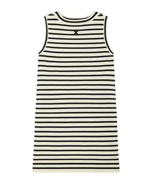 Celine Triomphe Marinière Mini Dress In Wool