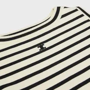 Celine Triomphe Marinière Mini Dress In Wool