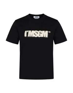 MSGM Cotton Logo Print T-shirt - Black